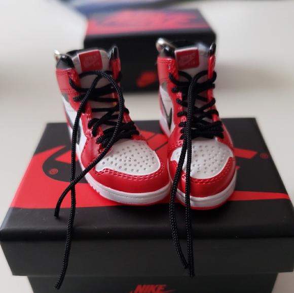 Accessories | 3d Miniature Jordan 1s Red White Keychain | Poshmark